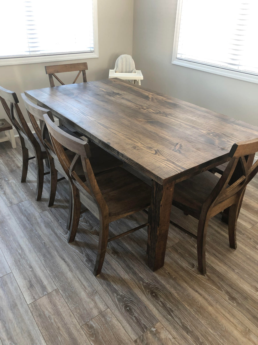 Four Leg Farmhouse Table Sets (X Bench Option Available) – Coffee ...